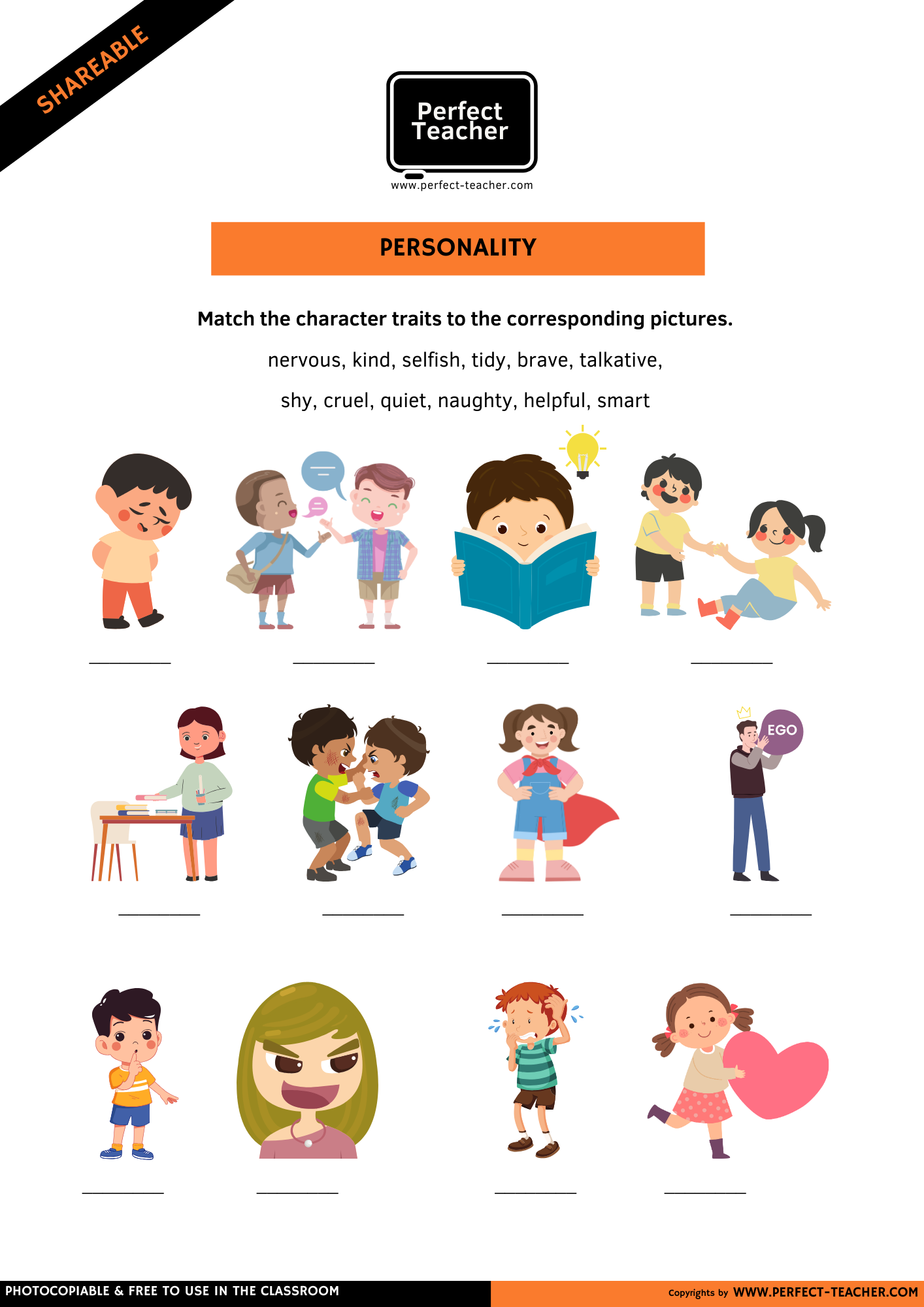 PERSONALITY - ESL WORKSHEETS - PERFECT TEACHER